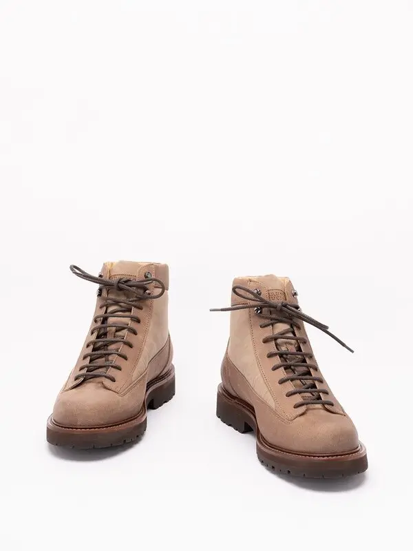 Brunello Cucinelli Calf Leather Lace-up Boots