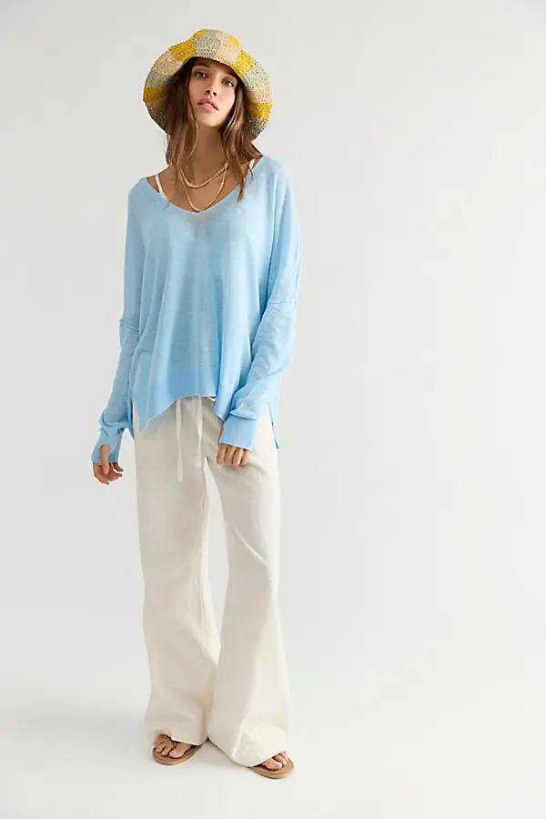 Free People We The Free Sweet Tea Fine Gauge Pullover