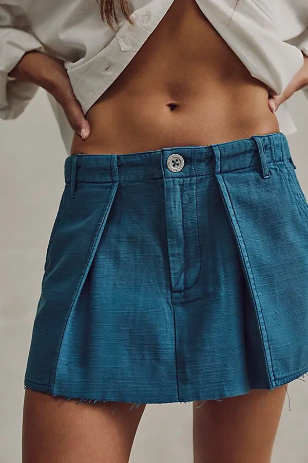 Free People Riverfront Surplus Mini Skirt - Sailor Blue