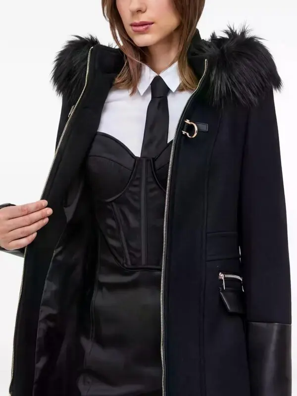 MORGAN Faux Fur-trimmed Coat