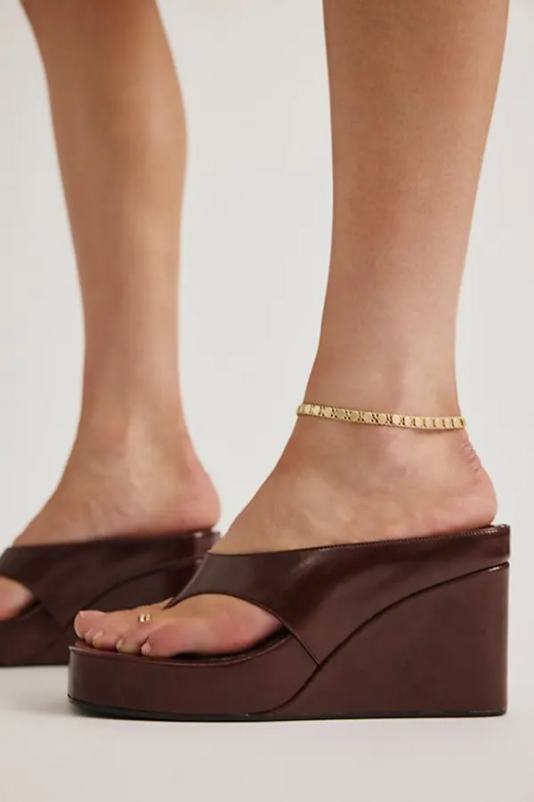 Jeffrey Campbell Gabriela Thong Wedges - Brown