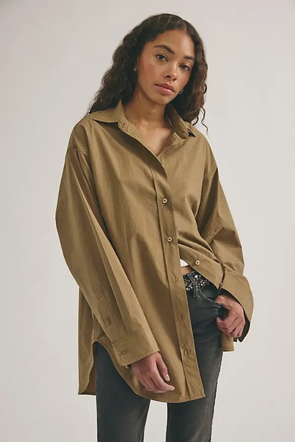 AGOLDE Sona Oversized Button Down Shirt - Hamoa