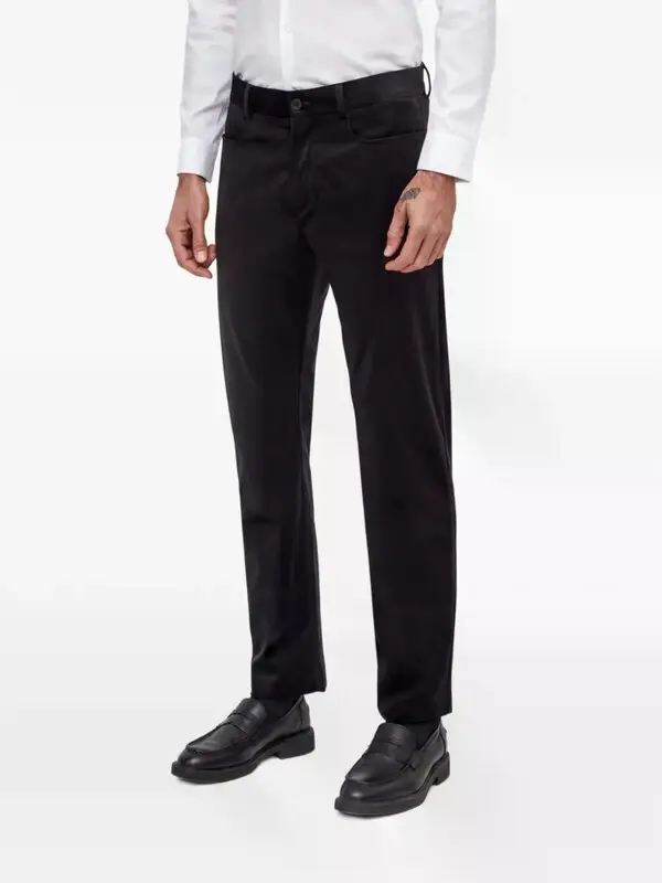 Sisley Velvet-texture Trousers - Black