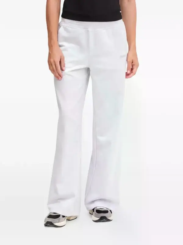 Dkny Embellished Wide-leg Trousers - Grey