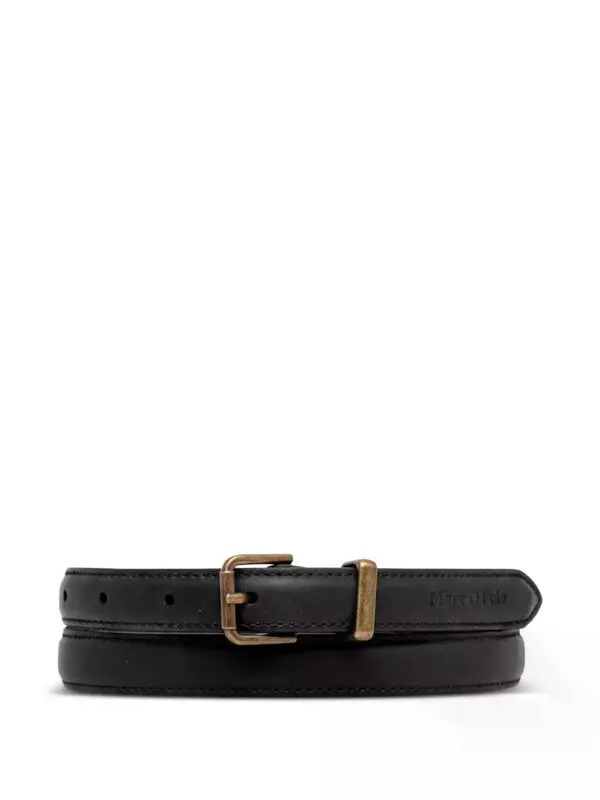 Marc O'polo Leather Belt With Gold-tone Hardware - Black