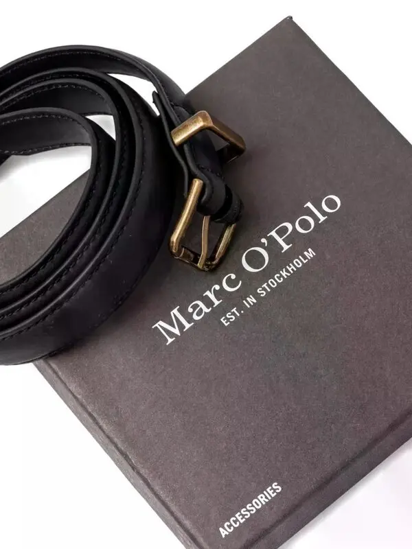 Marc O'polo Leather Belt With Gold-tone Hardware