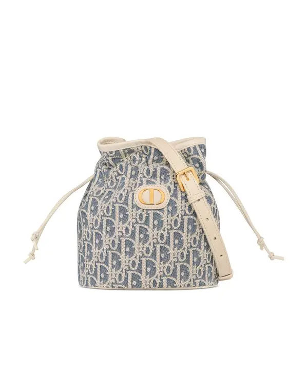 Dior 30 Montaigne Mini Bucket Bag With Drawstring - Nude