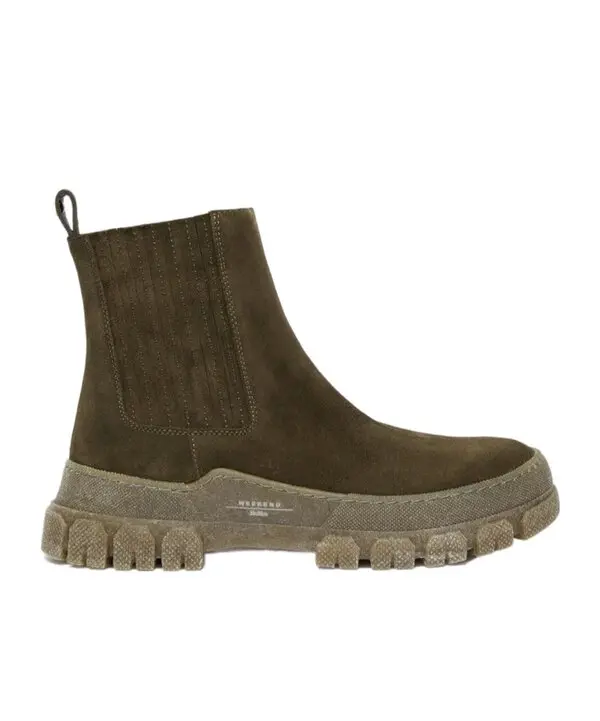 Max Mara Round Toe Chelsea Boots - Khaki Green