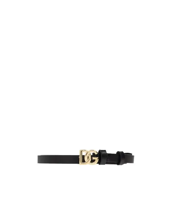 Dolce & Gabbana Dg Logo Buckle Leather Belt - Black