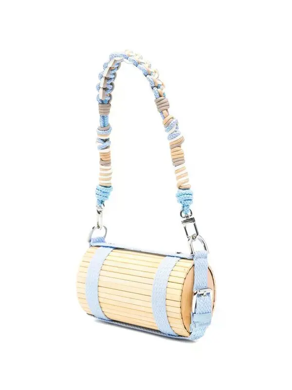FENG CHEN WANG Logo-engraved Woven-strap Clutch Bag