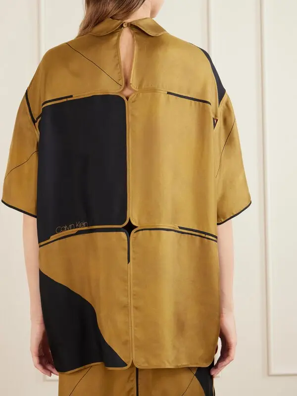 Calvin Klein Elowen" Patchwork Silk-twill Shirt