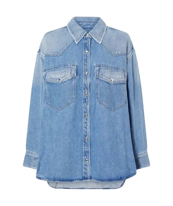 AGOLDE Lotta Denim Western Shirt - Blue
