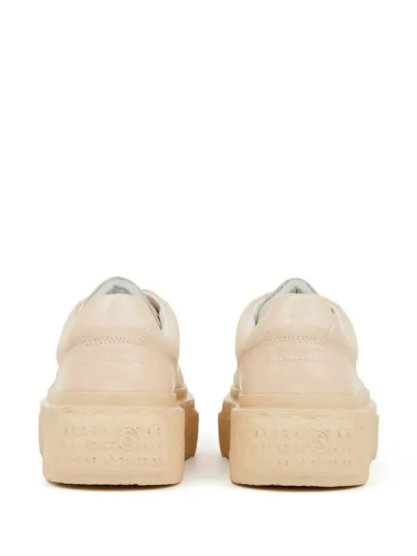 MAISON MARGIELA Lace-up Sneakers With Numeric Motif - Beige