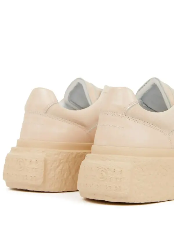 MAISON MARGIELA Lace-up Sneakers With Numeric Motif - Beige