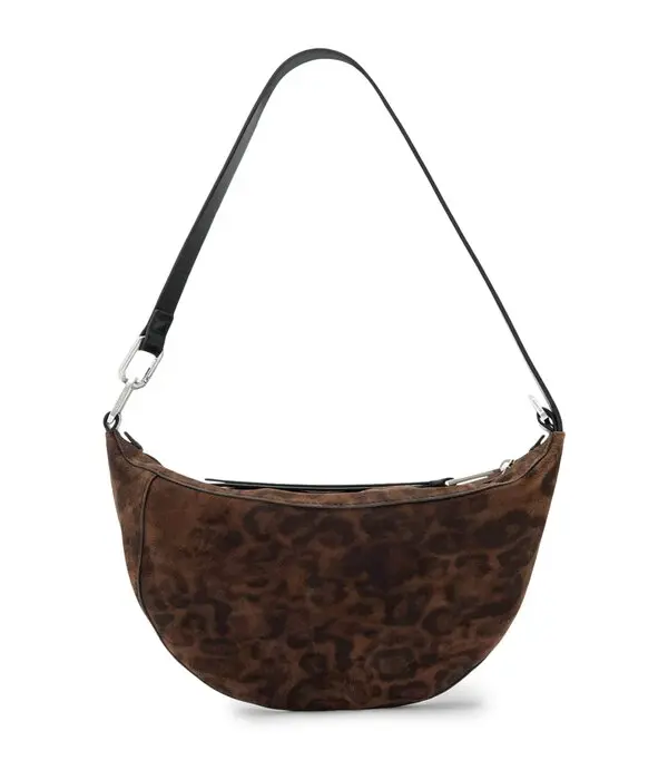 ALLSAINTS Micro Suede Luna Leppo Shoulder Bag - Brown