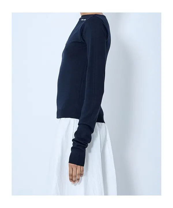 Miu Miu Logo Intarsia Knitted Jumper - Navy Blue