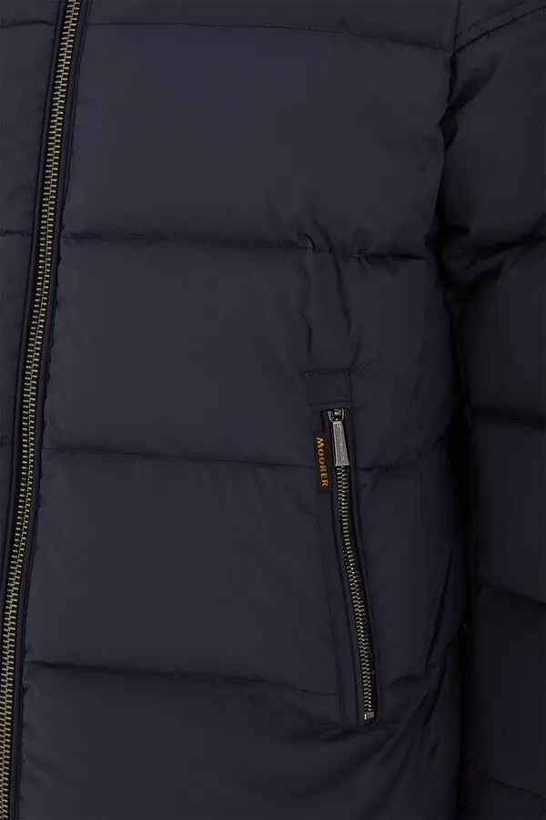 MOORER Padded Bomber Jacket With Hood