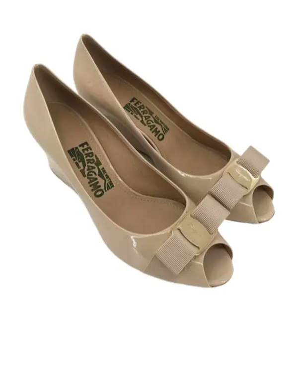 FERRAGAMO Open-toe Heels With Logo Detail