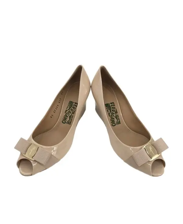FERRAGAMO Open-toe Heels With Logo Detail