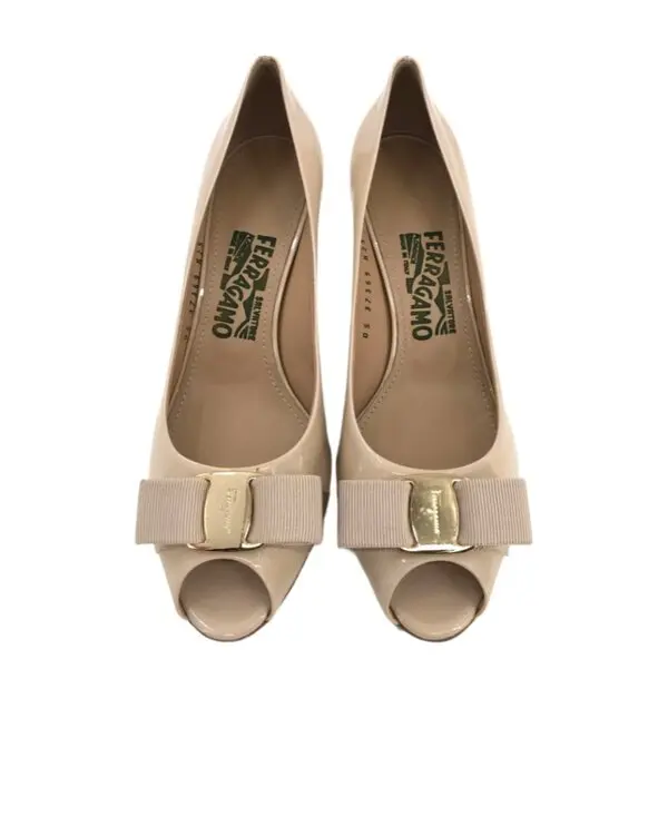 FERRAGAMO Open-toe Heels With Logo Detail