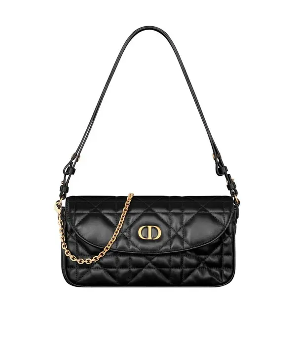 Dior Miss Caro D-vine Pouch With Chain - Black