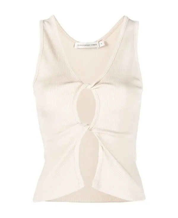 Christopher Esber Open Twist V-neck Tank Top - White