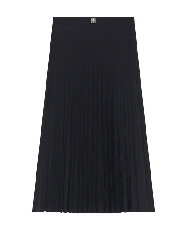 Givenchy 4g Plaque Pleated Midi Skirt - Black