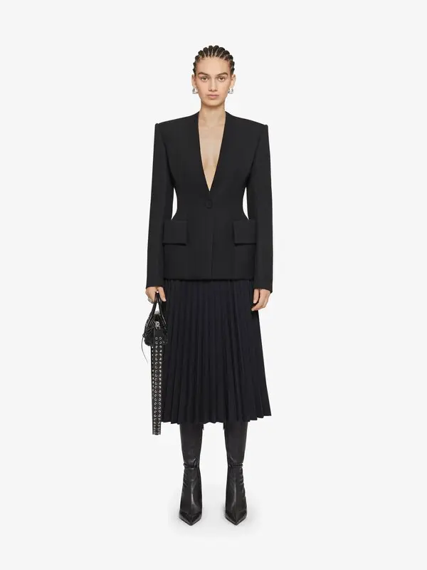 Givenchy 4g Plaque Pleated Midi Skirt