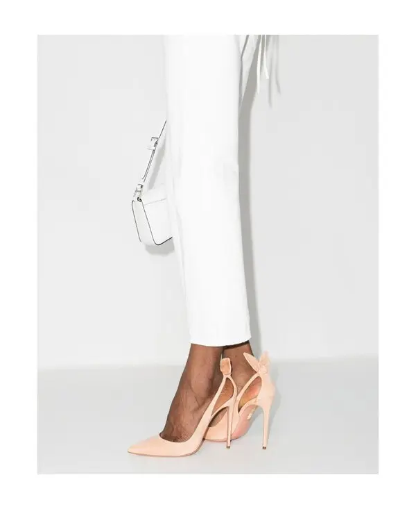 AQUAZZURA Bow Tie 105mm Pumps - Nude