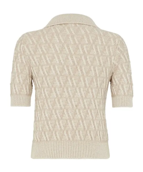 Fendi Logo Detailed Knitted Polo Top