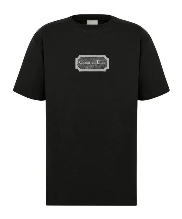 Dior Logo Patch Round-neck T-shirt - Black