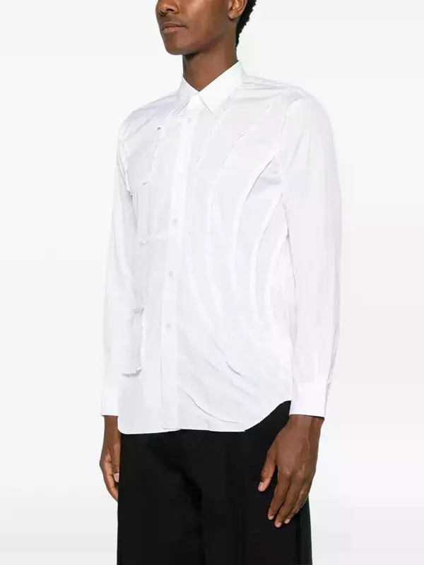 Comme Des Garçons Long-sleeve Button-down Cotton Shirt