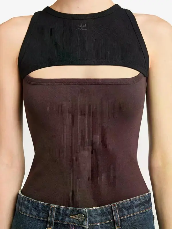 COURREGES Slash Contrast Tank Top