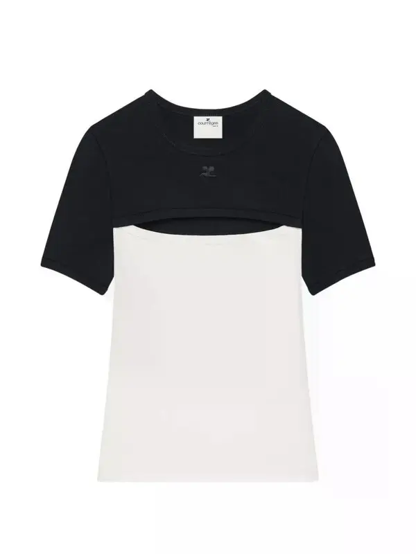 COURREGES Cut-out Colour-block T-shirt
