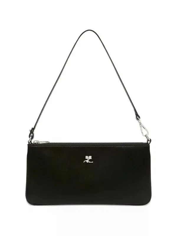 COURREGES Logo Plaque Zipped Pouch - Black