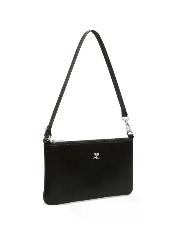 COURREGES Logo Plaque Zipped Pouch - Black