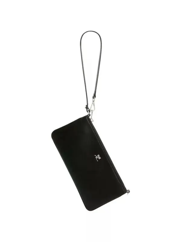 COURREGES Logo Plaque Zipped Pouch - Black