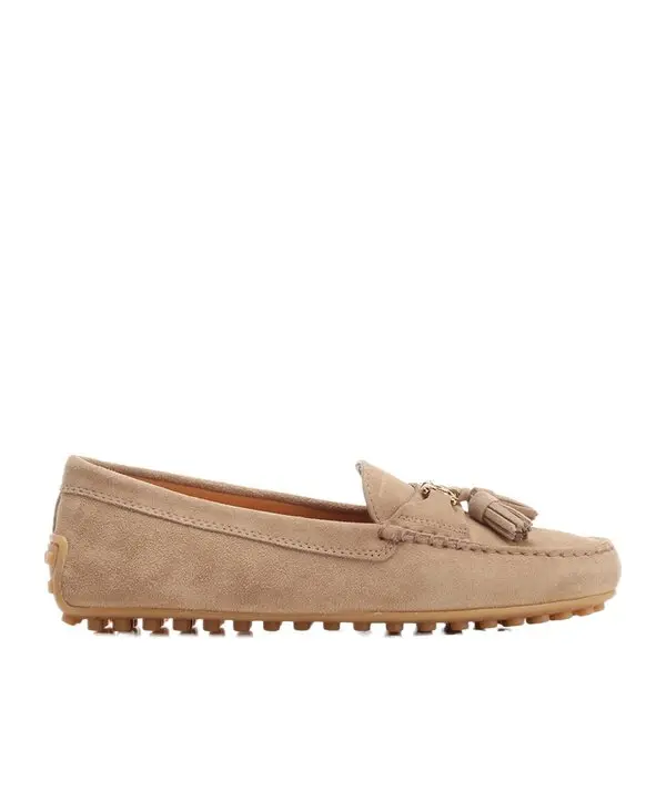 TOD'S Gommino Tassel Detailed Loafers - Nude