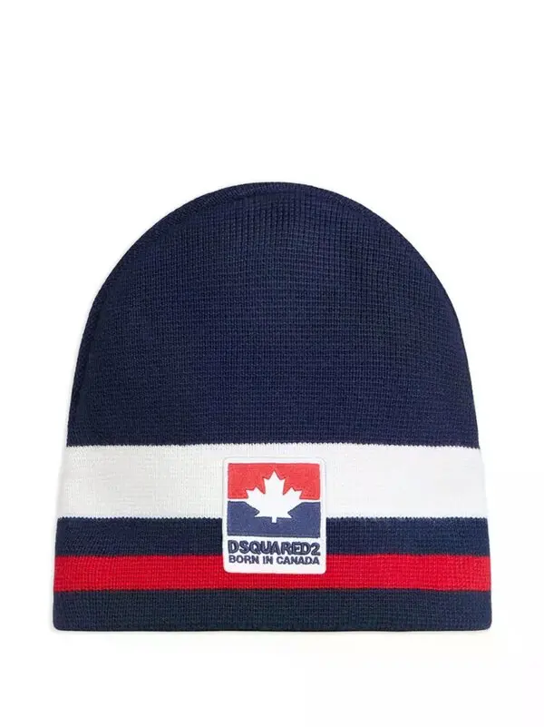 Dsquared2 Striped Beanie Hat - Blue