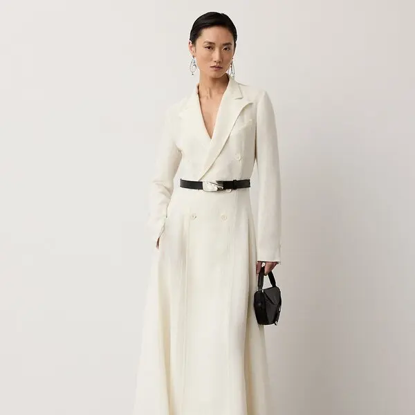 Ralph Lauren Reema Silk-blend Giro Inglese Day Dress - Lux Cream
