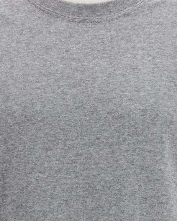 Brunello Cucinelli Crewneck Knit Top With Contrasting Trim - Heather Gray