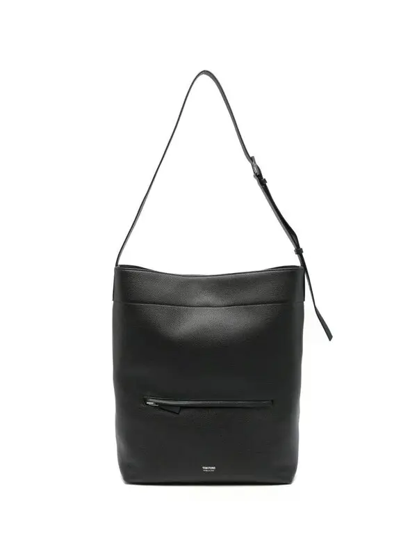 TOM FORD Leather Shoulder Bag - Black