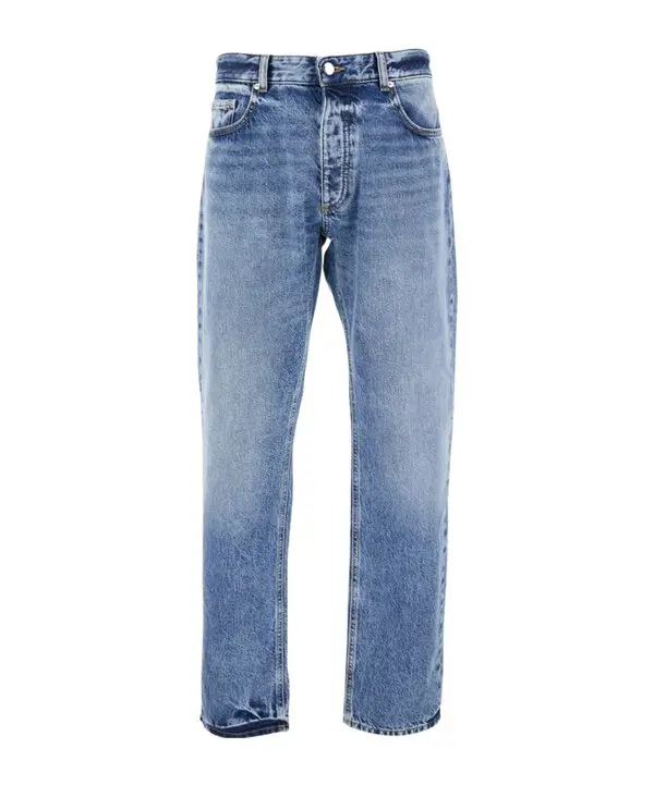ICON DENIM LOS ANGELES Jeans With Belt Loops And Logo Patch - Light Blue