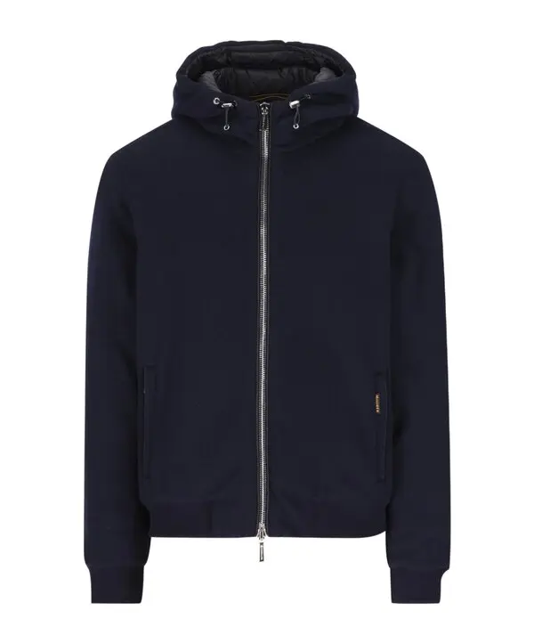 MOORER Hooded Zip-up Jacket - Black