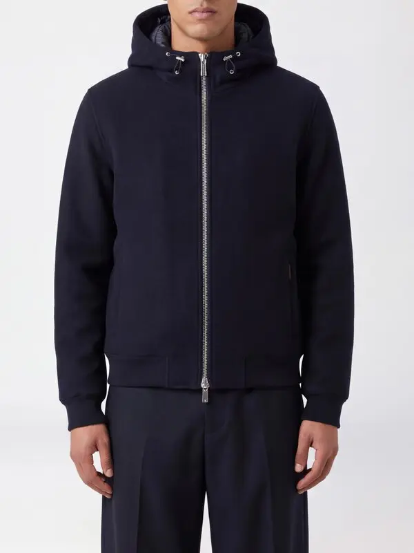 MOORER Hooded Zip-up Jacket - Black