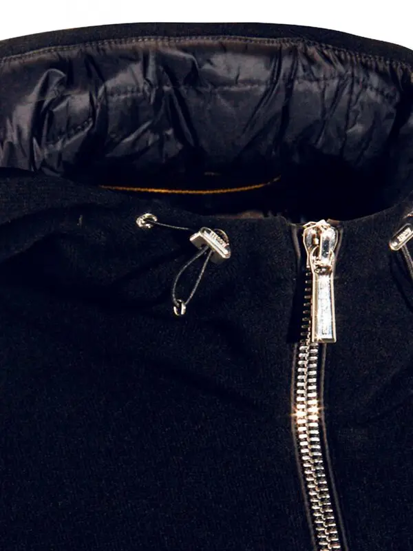 MOORER Hooded Zip-up Jacket - Black