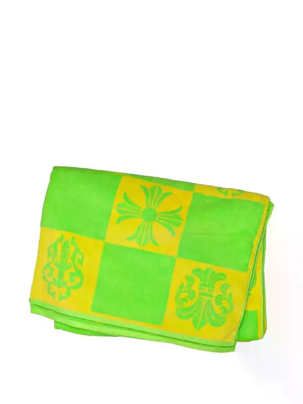 Chrome Hearts Plaid-pattern Beach Towel - Green