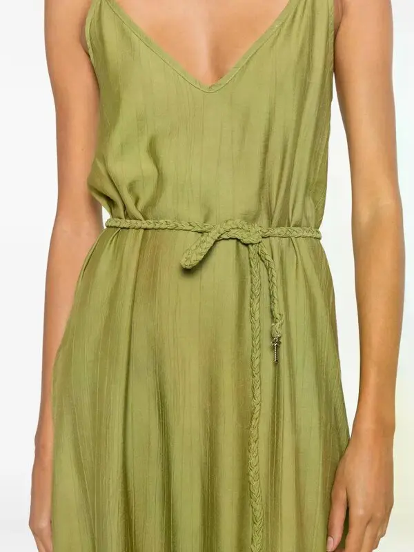 COTAZUR Braided Belt V-neck Dress