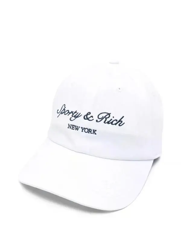 SPORTY & RICH Logo Embroidered Baseball Cap - White