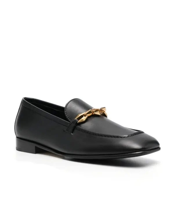 JIMMY CHOO Diamond Tilda Chain-detail Loafers - Black